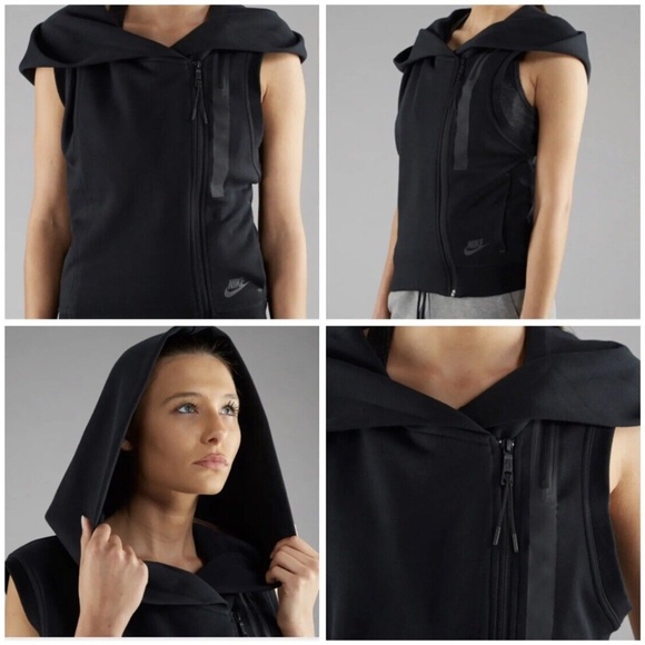 Nike | Tops | Nike Womens Sportswear Tech Fleece Zip Hoodie Vest Side ...